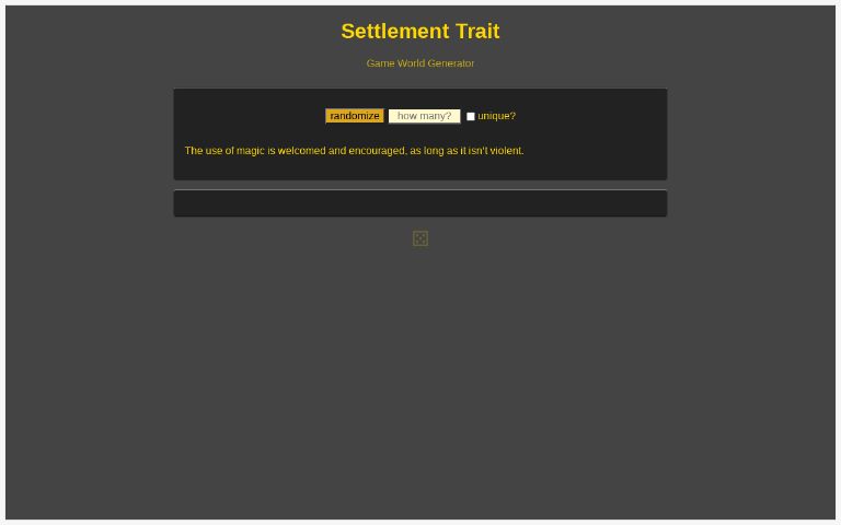 Settlement Trait ― Perchance Generator