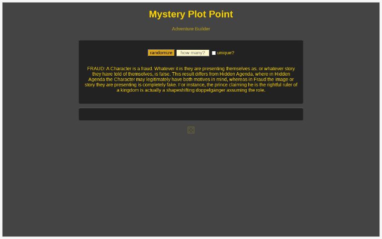 Mystery Plot Point ― Perchance Generator