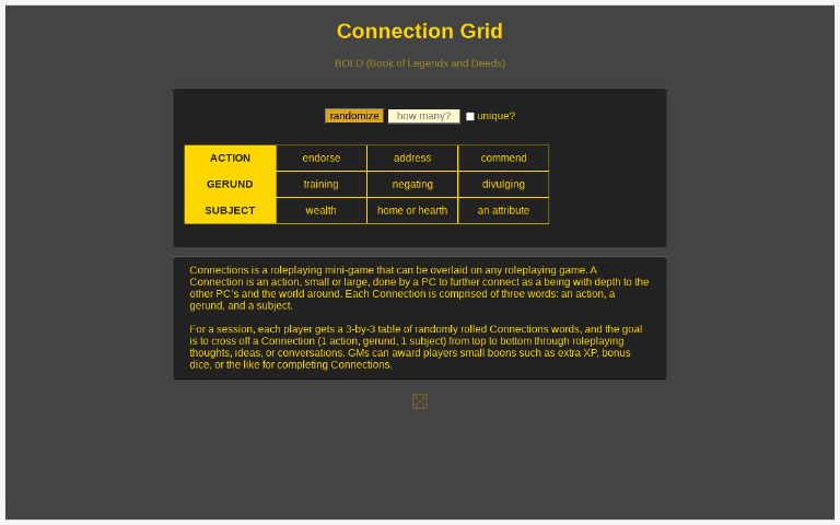 Connection Grid ― Perchance Generator
