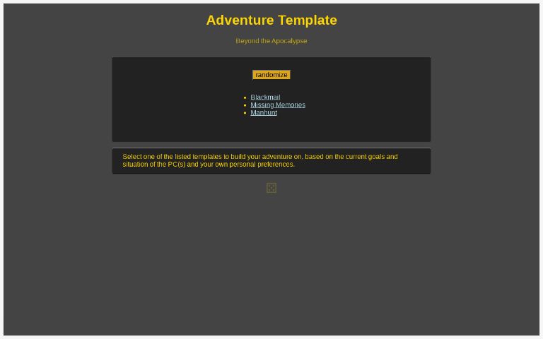 Adventure Template ― Perchance Generator