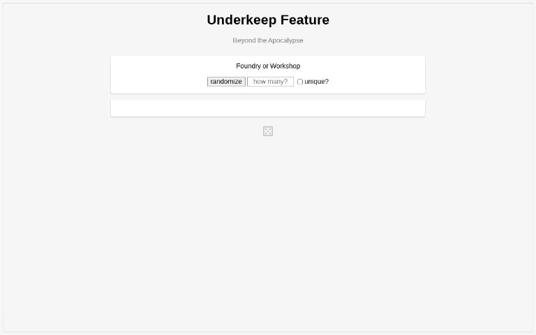 Underkeep Feature ― Perchance Generator
