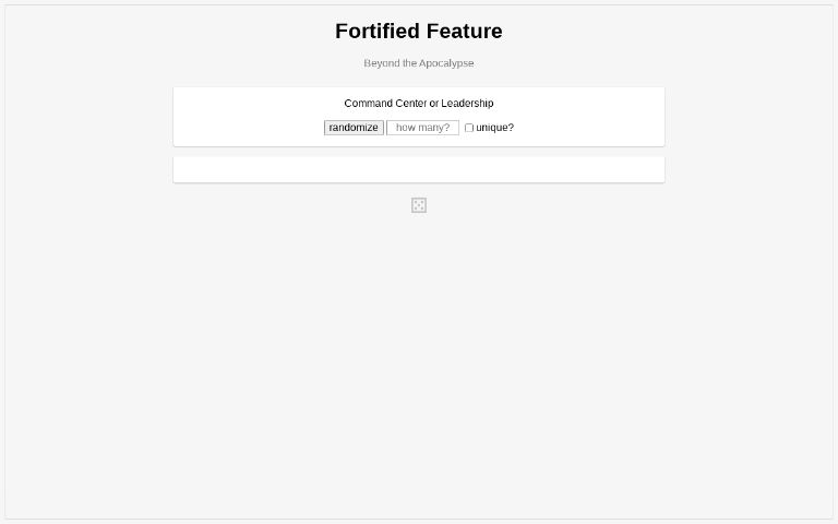 Fortified Feature ― Perchance Generator