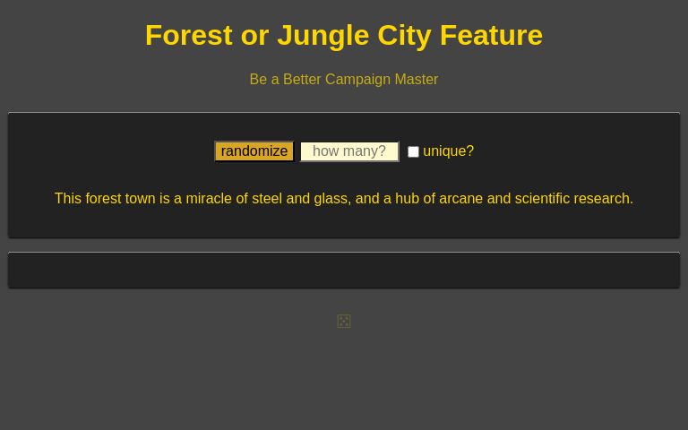 Forest or Jungle City Feature ― Perchance Generator