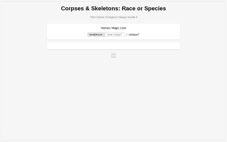 Corpses & Skeletons: Race or Species ― Perchance Generator