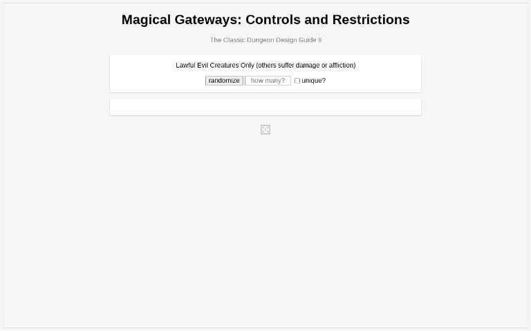 Magical Gateways: Controls and Restrictions ― Perchance Generator