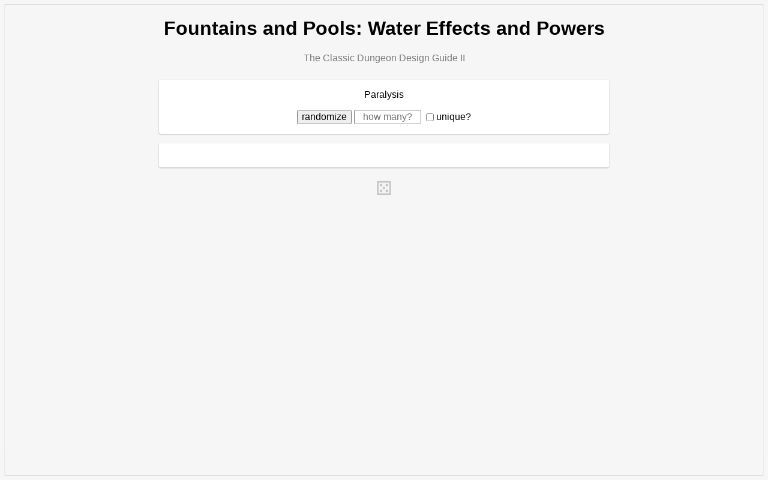 Fountains and Pools: Water Effects and Powers ― Perchance Generator