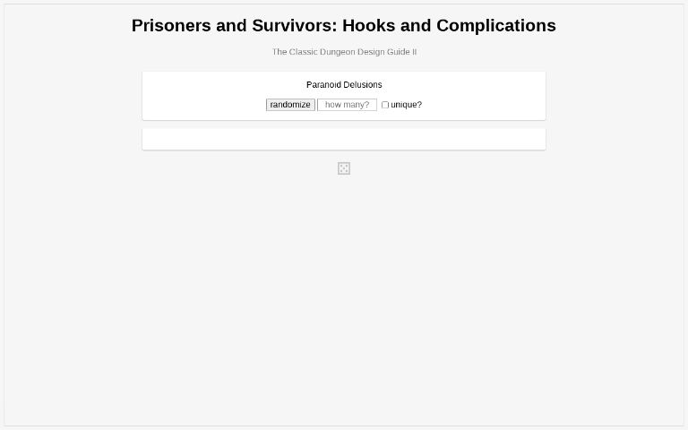 Prisoners and Survivors: Hooks and Complications ― Perchance Generator