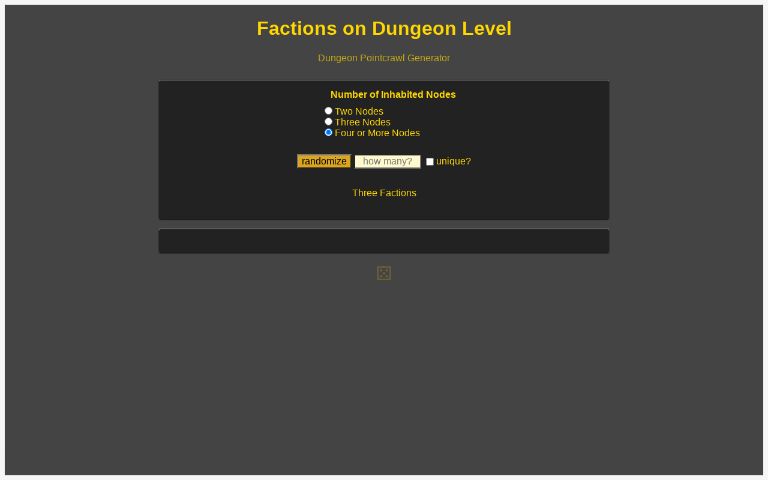 Factions on Dungeon Level ― Perchance Generator
