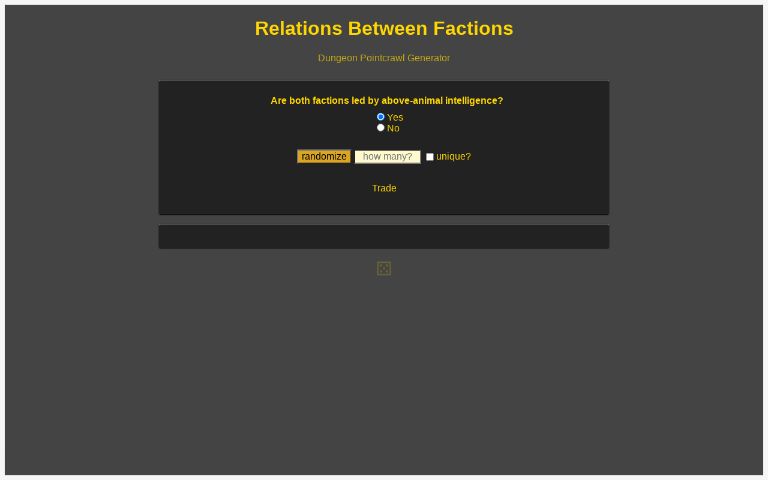 Relations Between Factions ― Perchance Generator