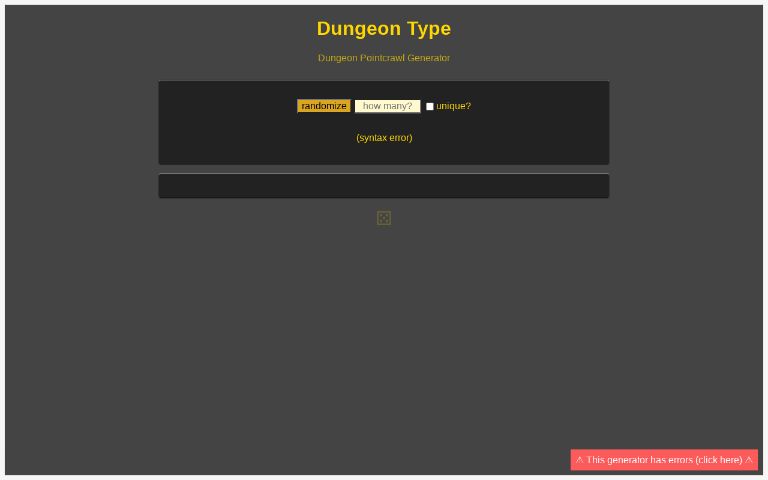 Dungeon Type ― Perchance Generator