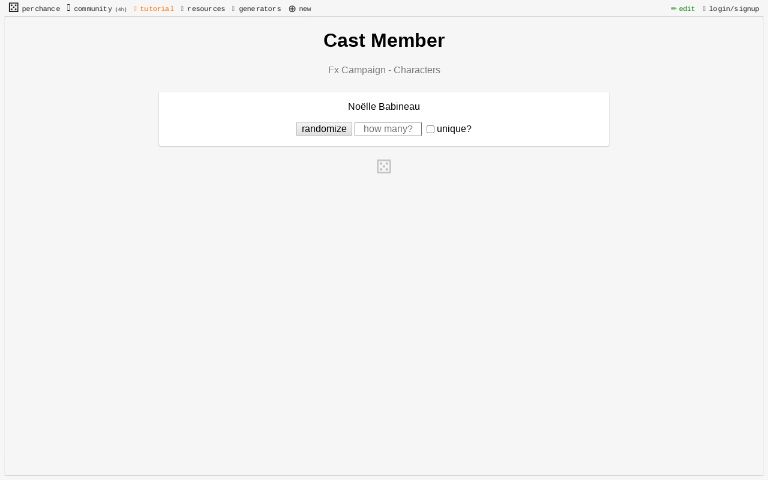Cast Member ― Perchance Generator