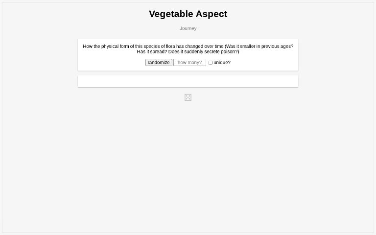 Vegetable Aspect ― Perchance Generator