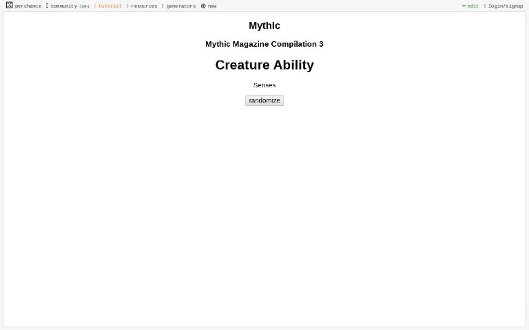 Creature Ability ― Perchance Generator