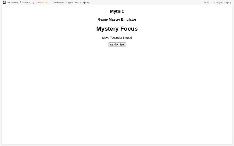 Mystery Focus ― Perchance Generator