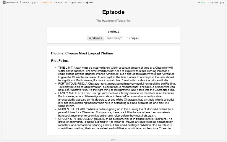 Episode ― Perchance Generator