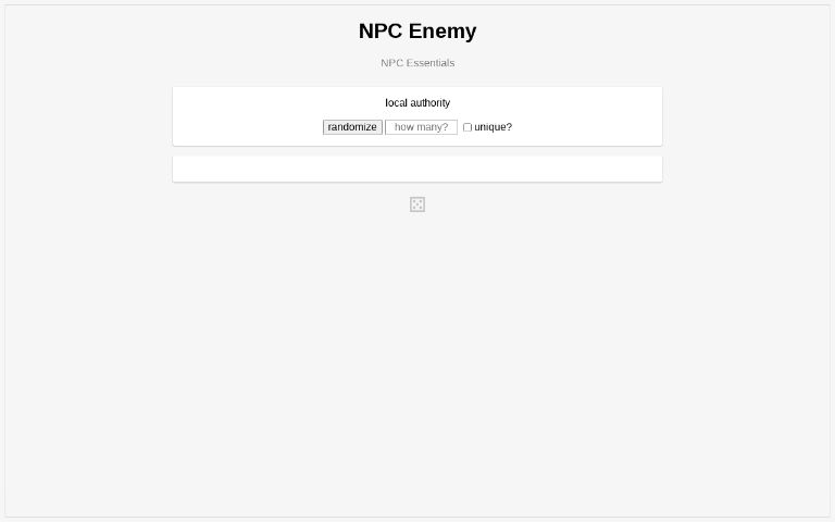 NPC Enemy ― Perchance Generator