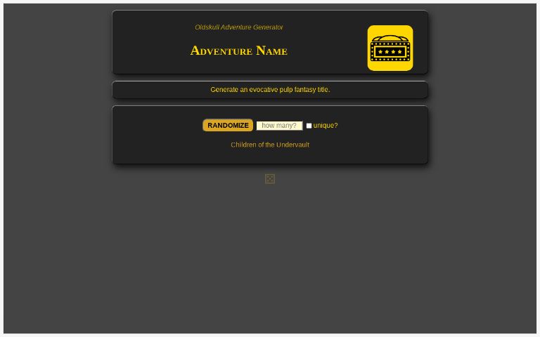 Adventure Name ― Perchance Generator