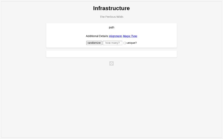 Infrastructure ― Perchance Generator