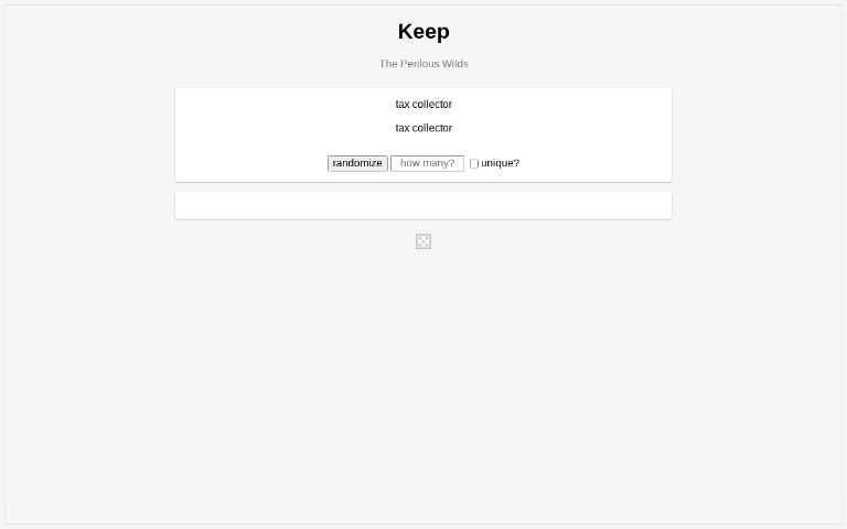 Keep ― Perchance Generator