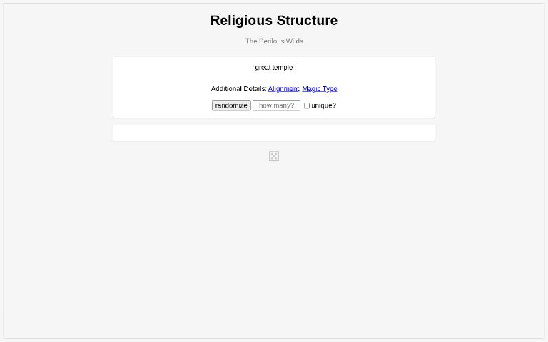 Religious Structure ― Perchance Generator