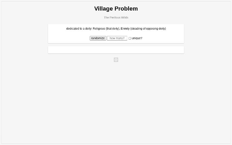 Village Problem ― Perchance Generator