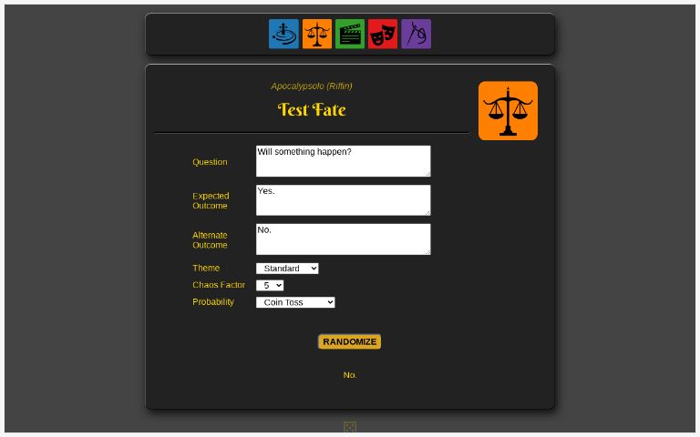 Test Fate ― Perchance Generator