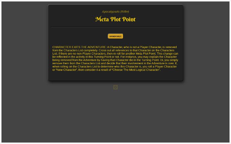 Meta Plot Point ― Perchance Generator