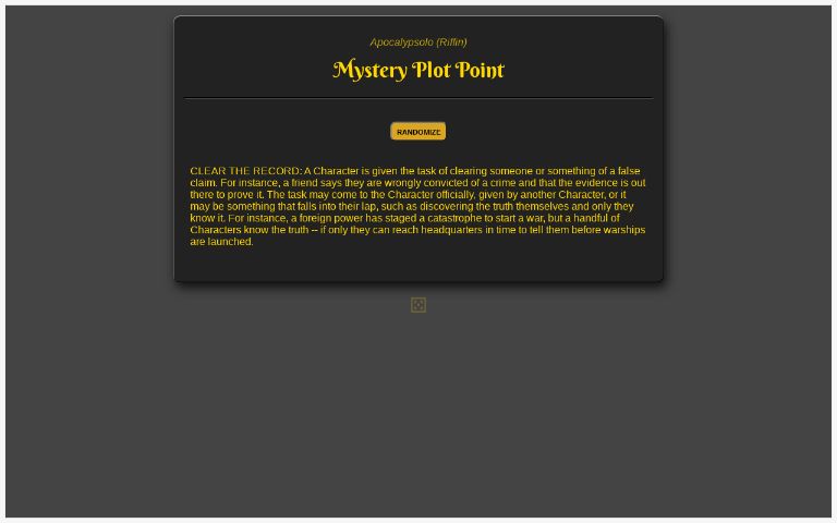 Mystery Plot Point ― Perchance Generator