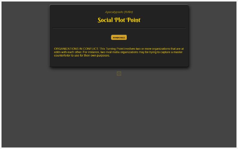 Social Plot Point ― Perchance Generator