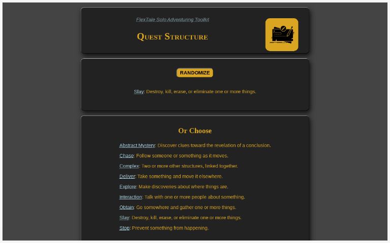 Quest Structure ― Perchance Generator