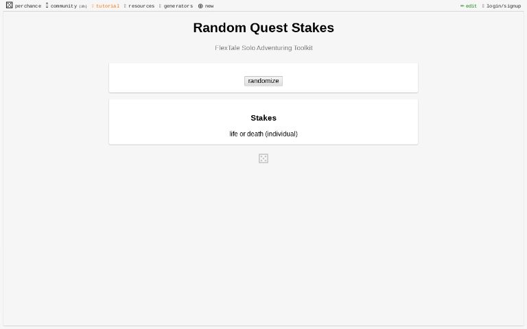 Random Quest Stakes ― Perchance Generator