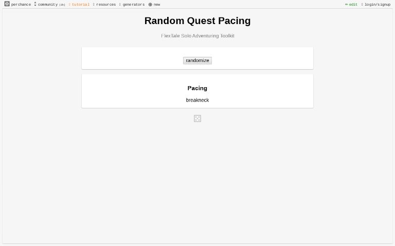 Random Quest Pacing ― Perchance Generator