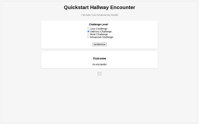 Quickstart Hallway Encounter ― Perchance Generator