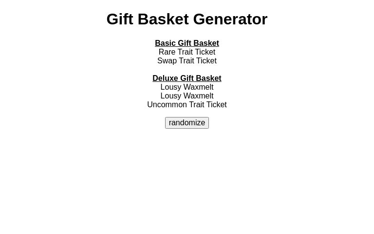 Gift Basket Generator