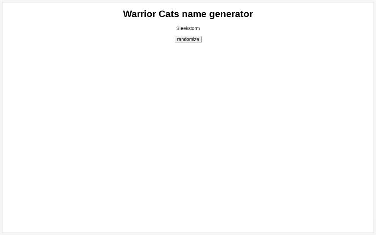 Warrior Cats name generator