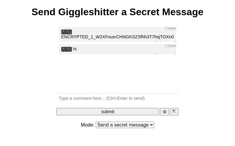 Send Giggleshitter a Secret Message ― Perchance Generator