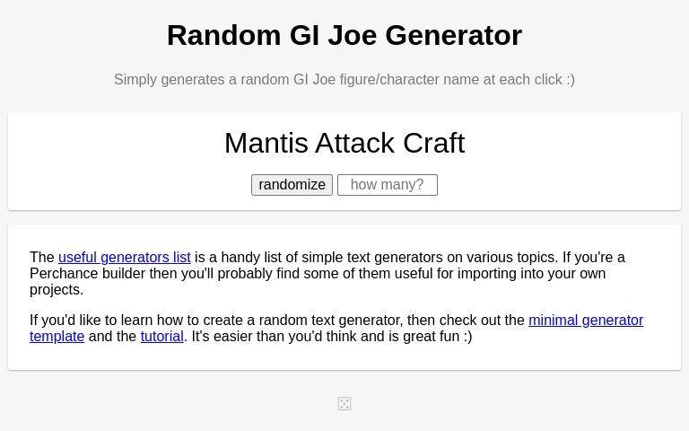 Random GI Joe Generator
