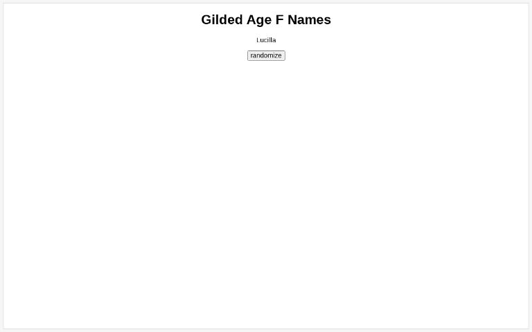 Gilded Age F Names ― Perchance Generator