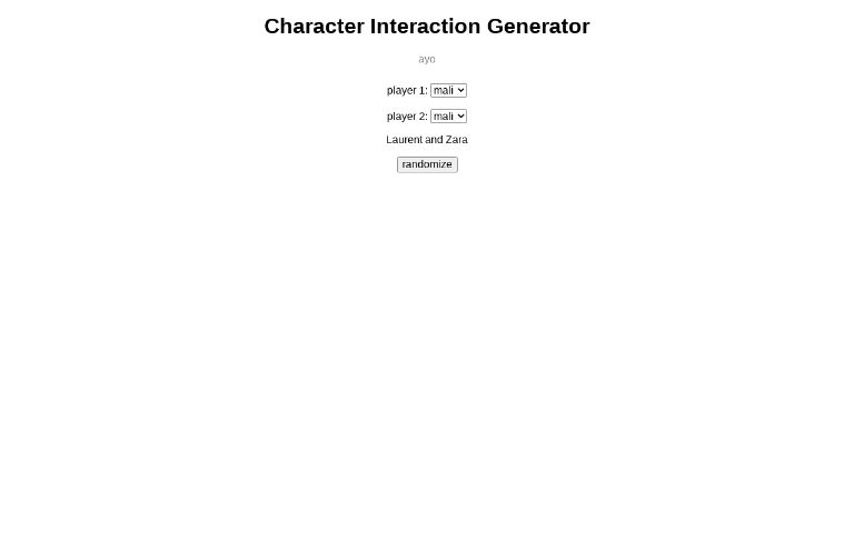 Character Interaction Generator