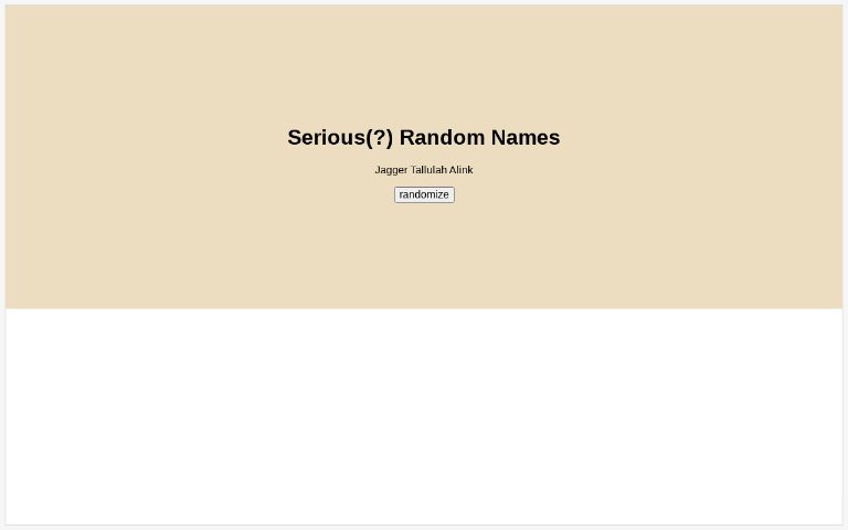 Serious(?) Random Names ― Perchance Generator