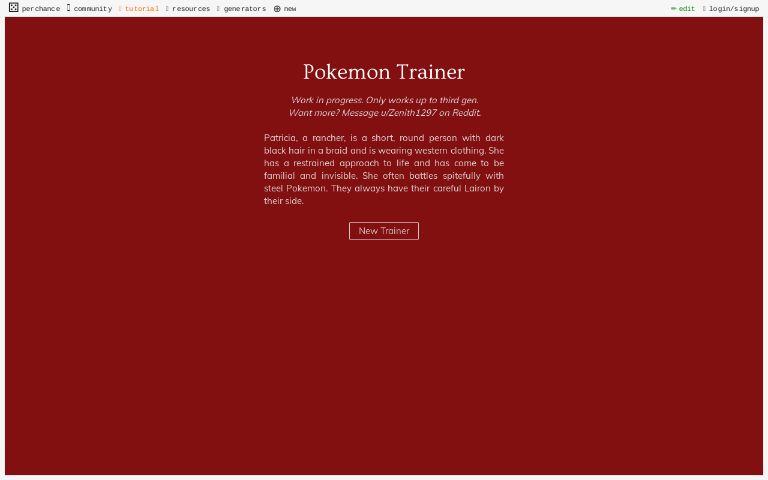 Pokemon-Trainer ― Perchance Generator
