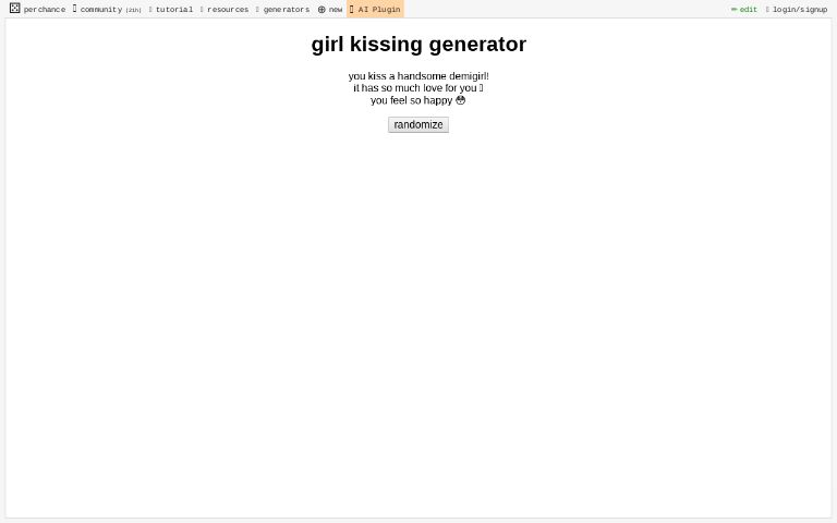 girl kissing generator