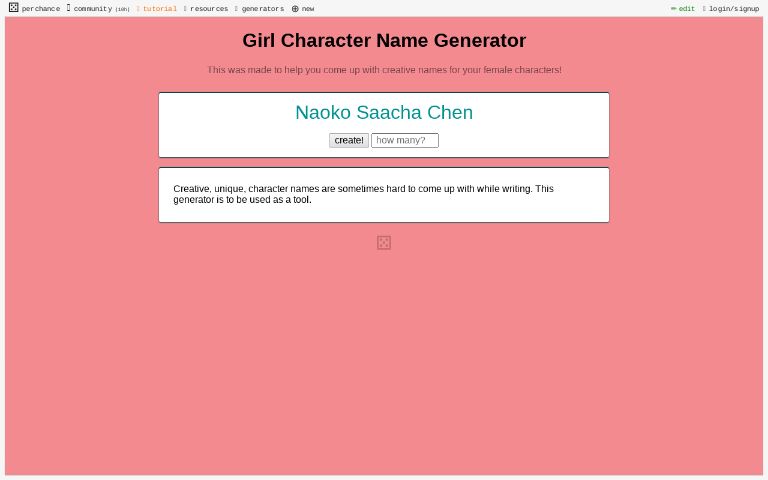 Girl Character Name Generator