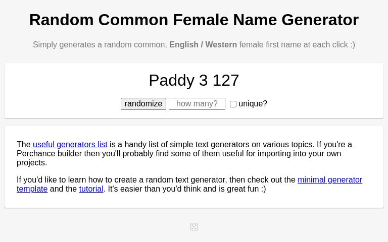 Random Common Female Name Generator