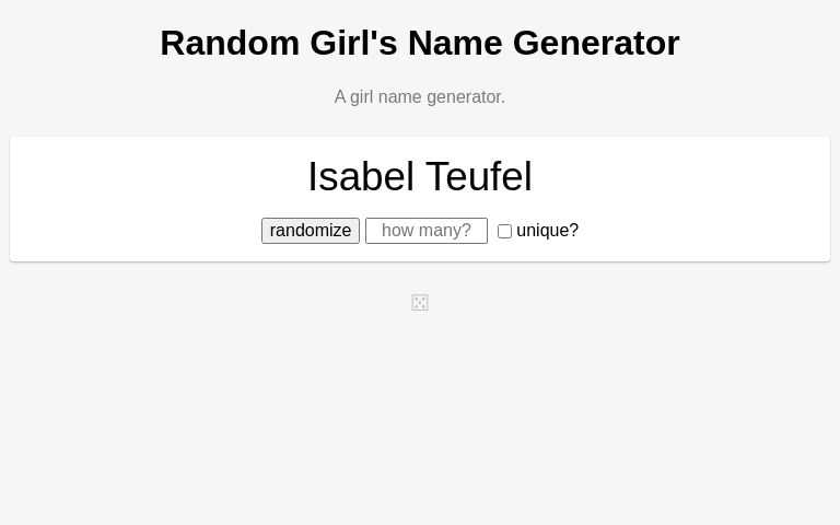 Random Girl's Name Generator