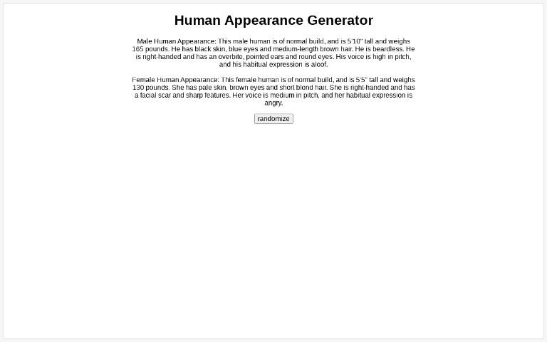 Human Appearance Generator