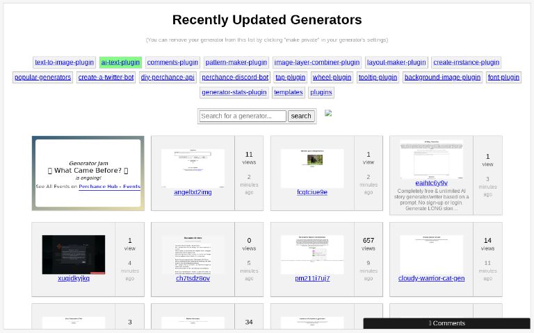 Recently Updated Generators
