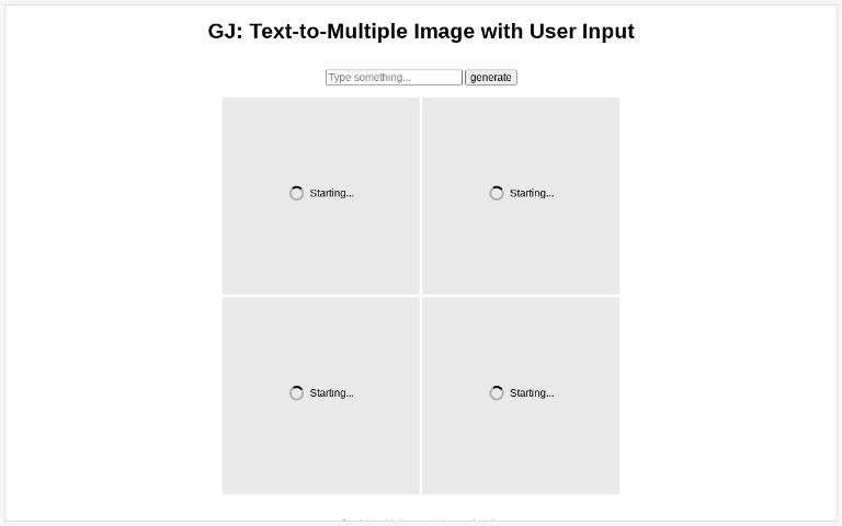 GJ: Text-to-Multiple Image with User Input ― Perchance Generator