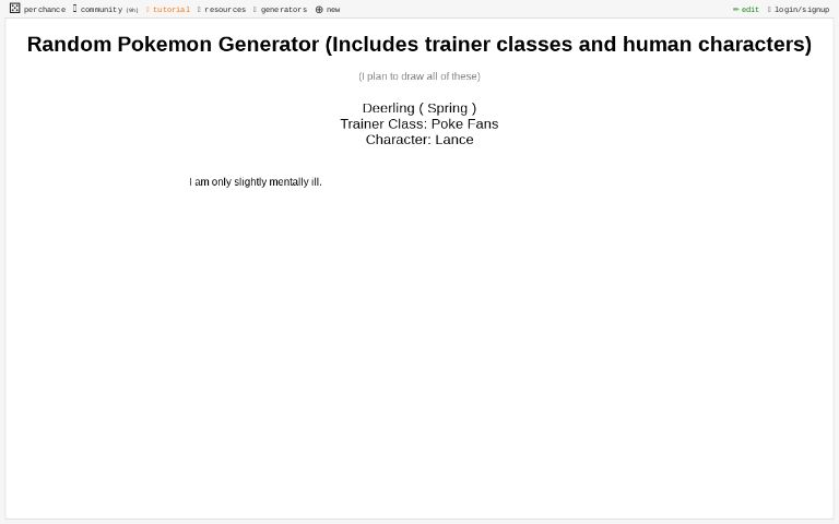 Random Pokemon Generator (Includes trainer classes and human characters)