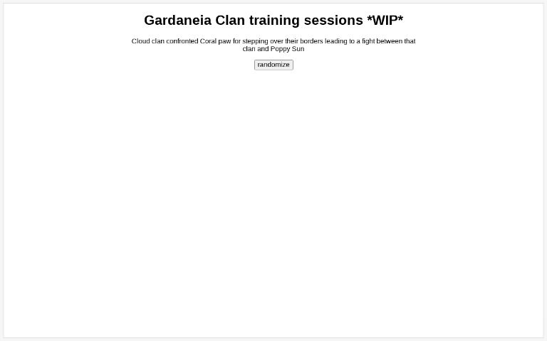Gardaneia Clan training sessions *WIP* ― Perchance Generator